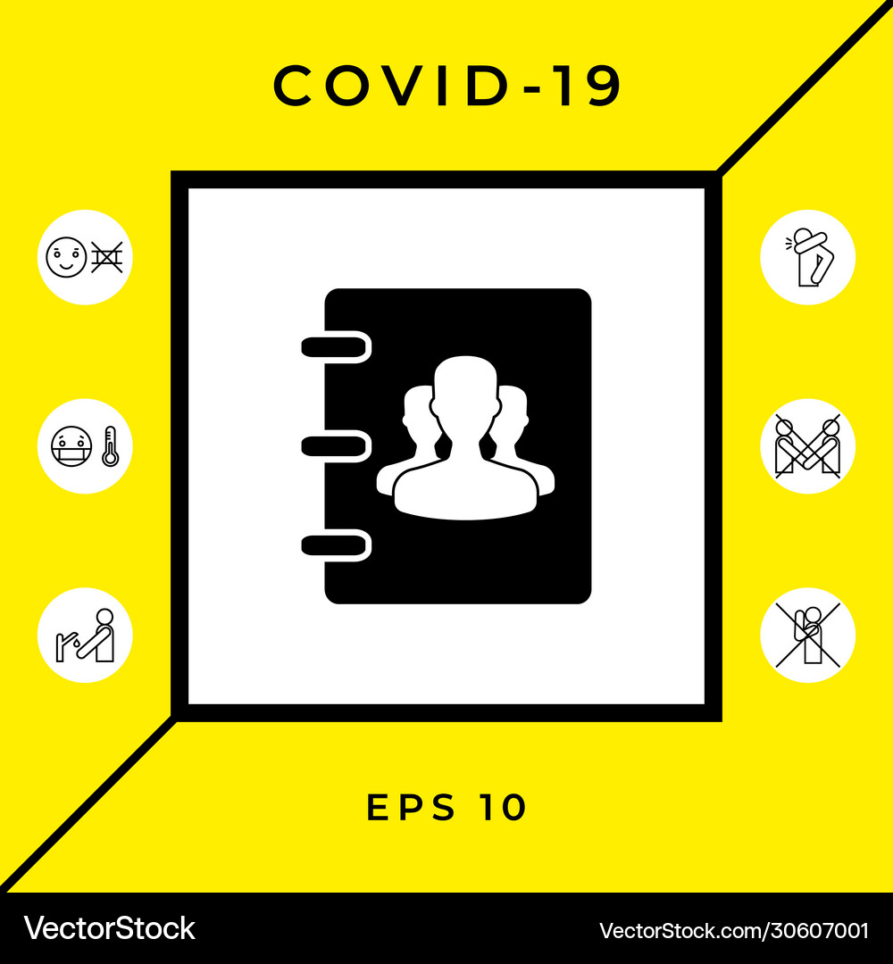 Notebook address phone book icon with symbol Vector Image