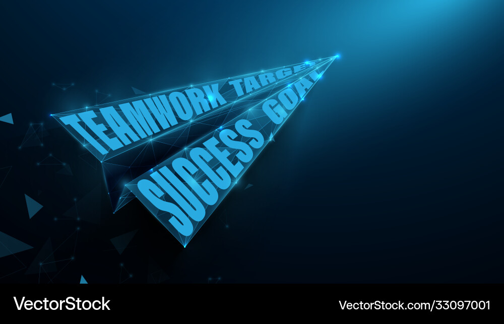 Paper airplane teamwork target success and goal Vector Image