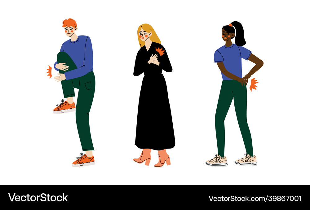 People character suffering from pain in back Vector Image