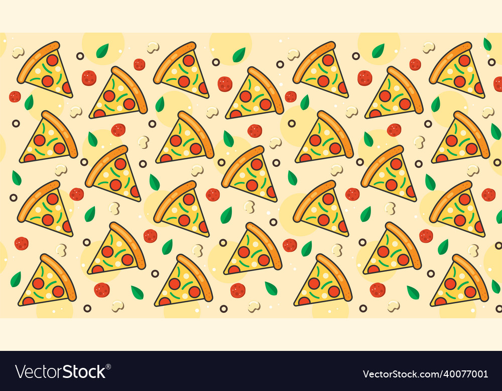 Pizza slice pattern background Royalty Free Vector Image