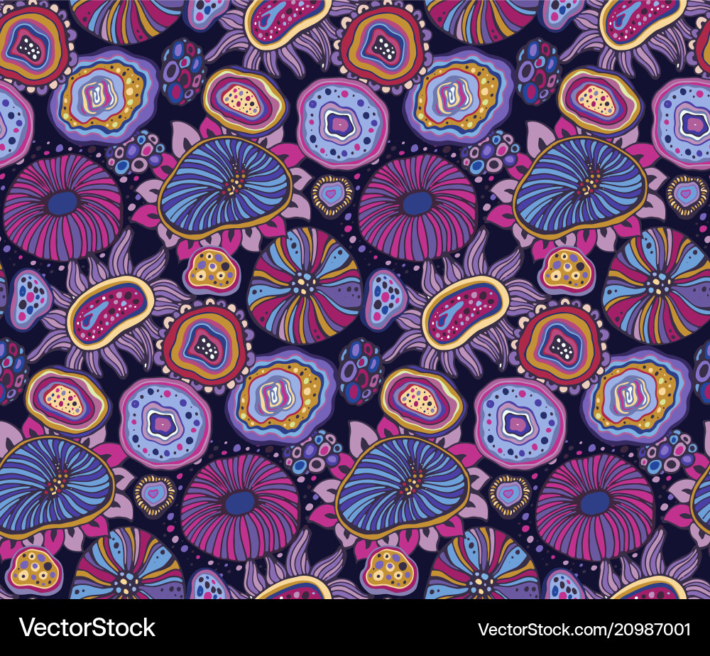 Seamless pattern with hand drawn floral fantasy Vector Image