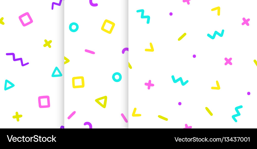 Set of three backgrounds with symbols Royalty Free Vector