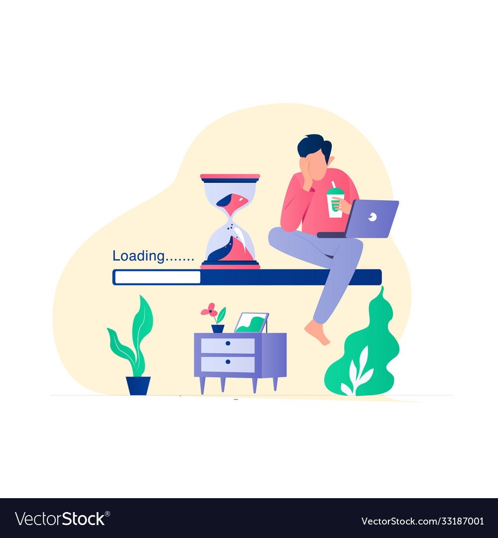 Slow loading internet slow internet speeds Vector Image Slow loading internet slow internet speeds Vector Image