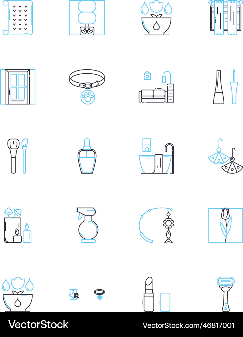 Sports store linear icons set athletic active Vector Image