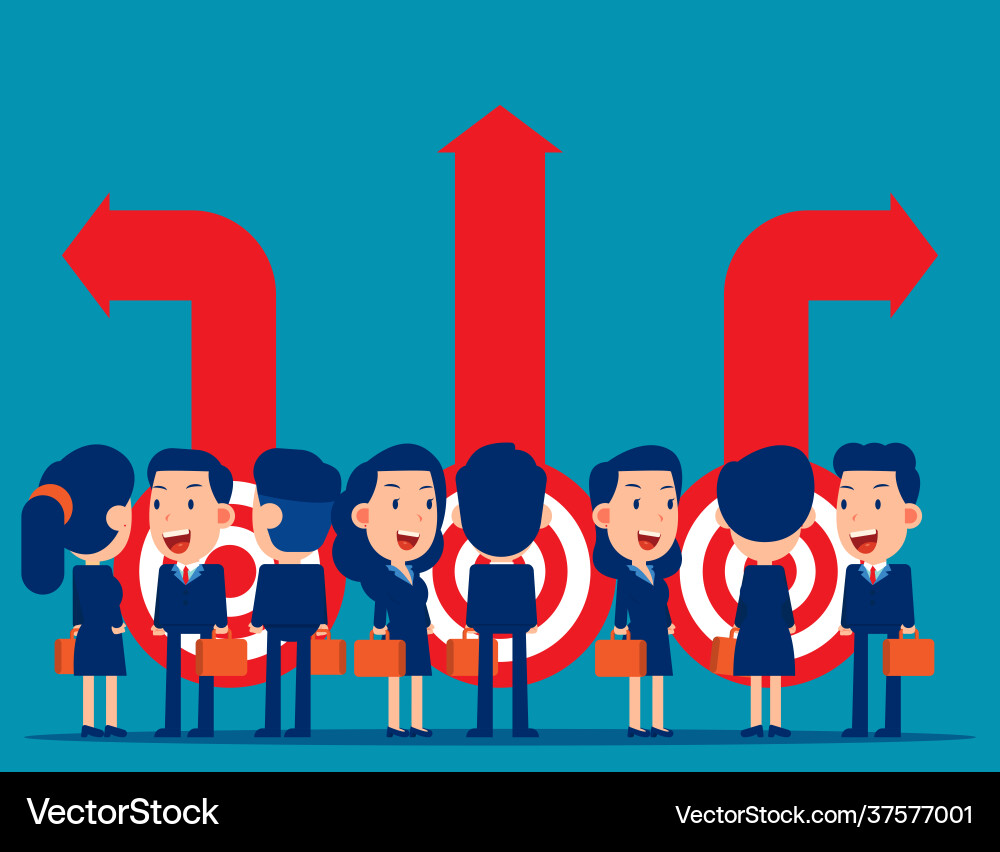Team and partner consult business target Vector Image