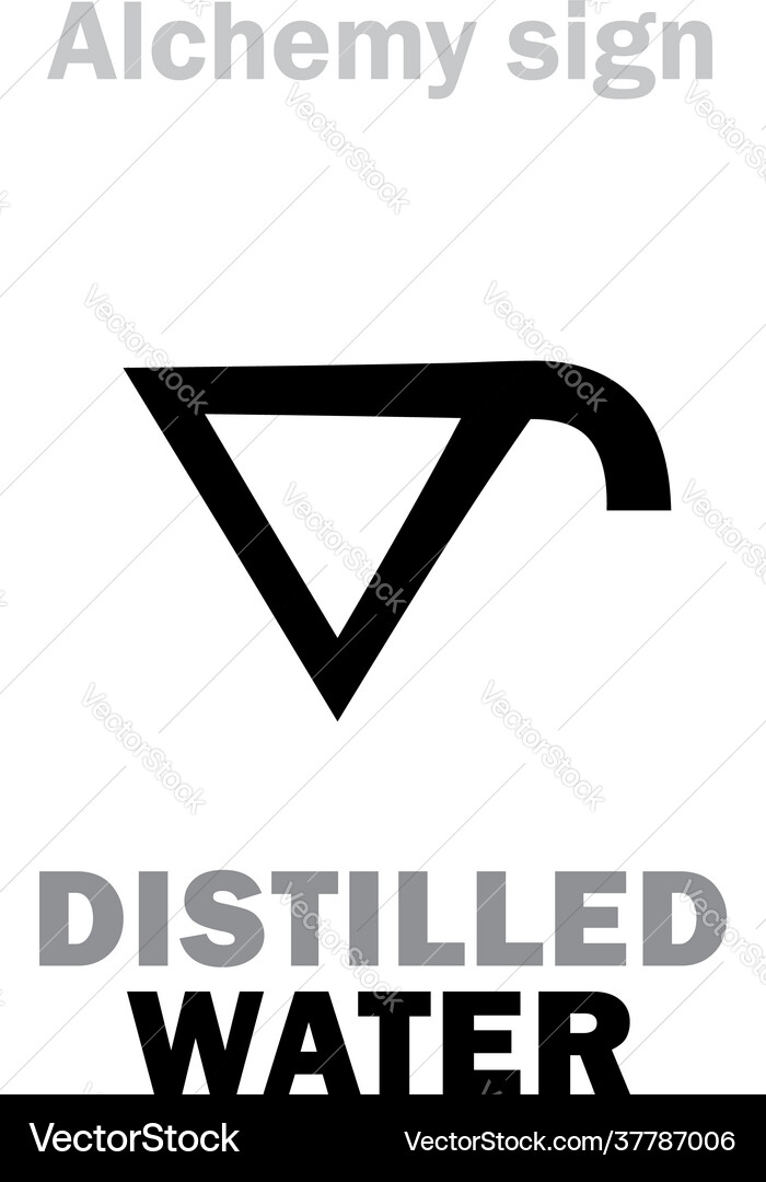 Alchemy distilled water aqua distillata Royalty Free Vector