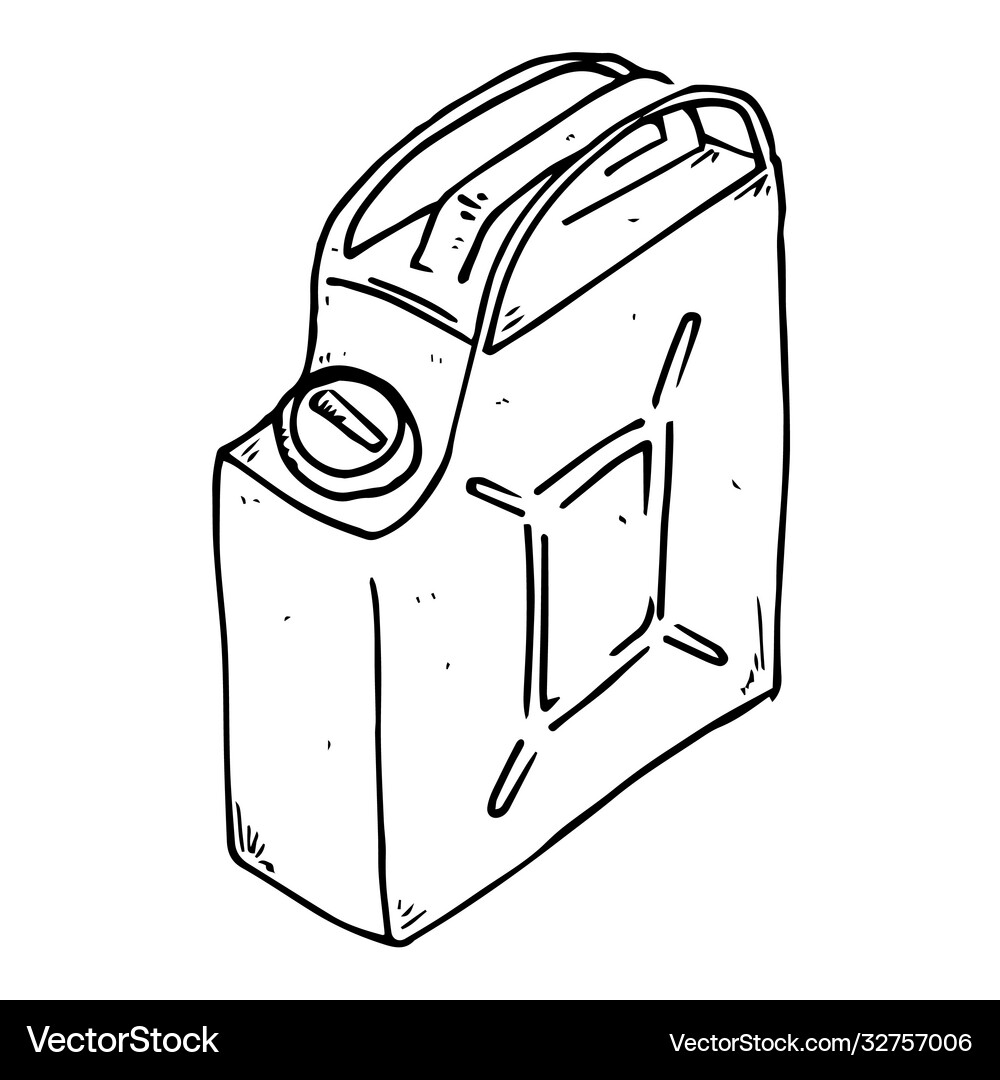 Canister hand drawn a for gasoline Royalty Free Vector Image
