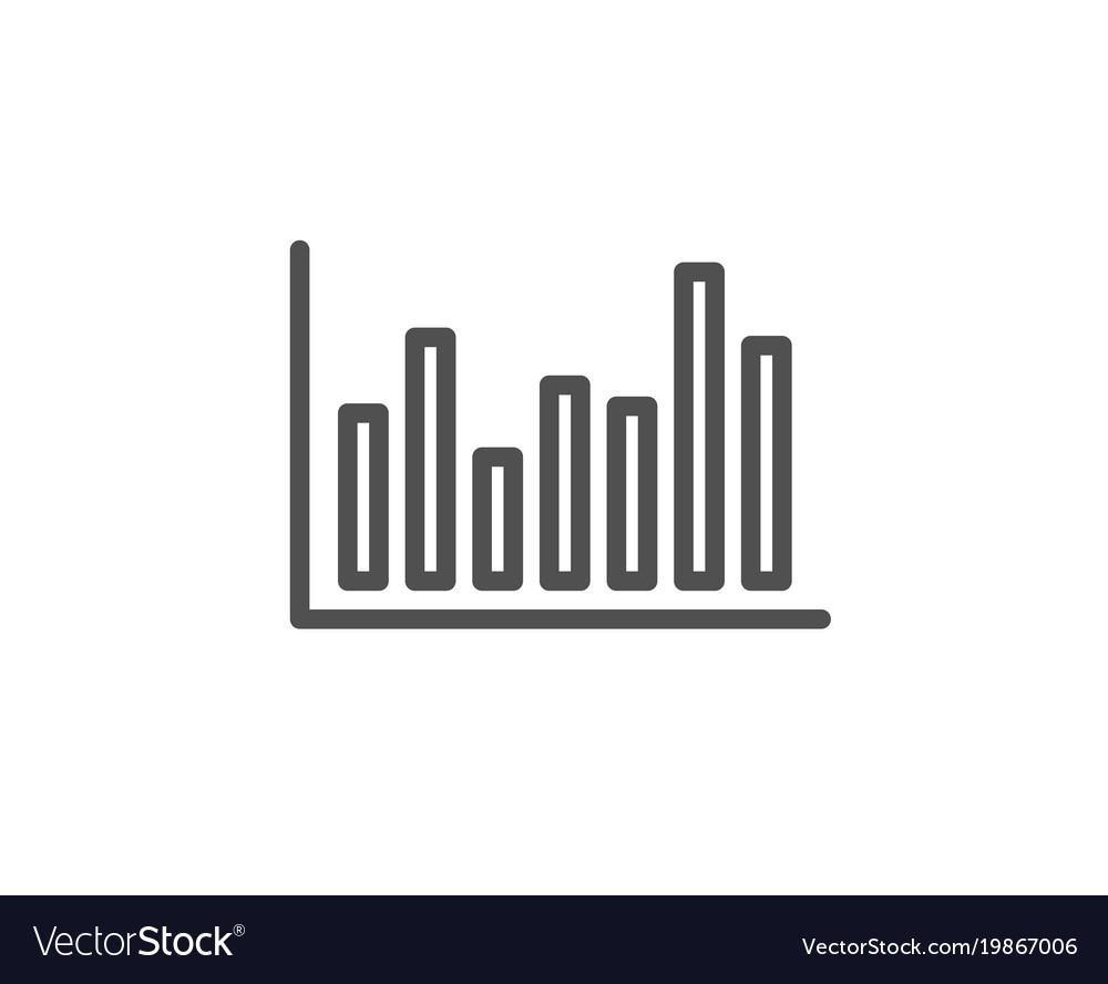 Column chart line icon financial graph Royalty Free Vector