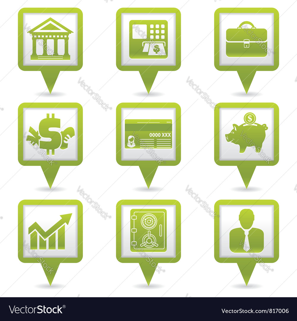 Financial Map Pointers Royalty Free Vector Image