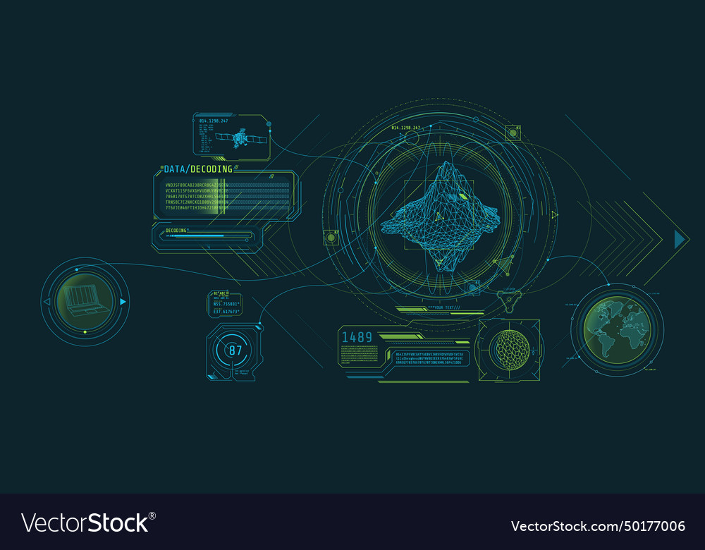 Futuristic geoscience software screen design Vector Image