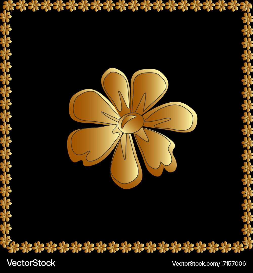 Golden flower floral element Royalty Free Vector Image