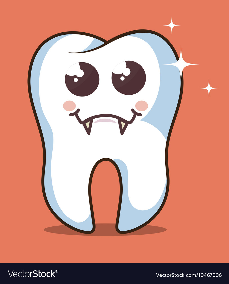 Human tooth character icon Royalty Free Vector Image