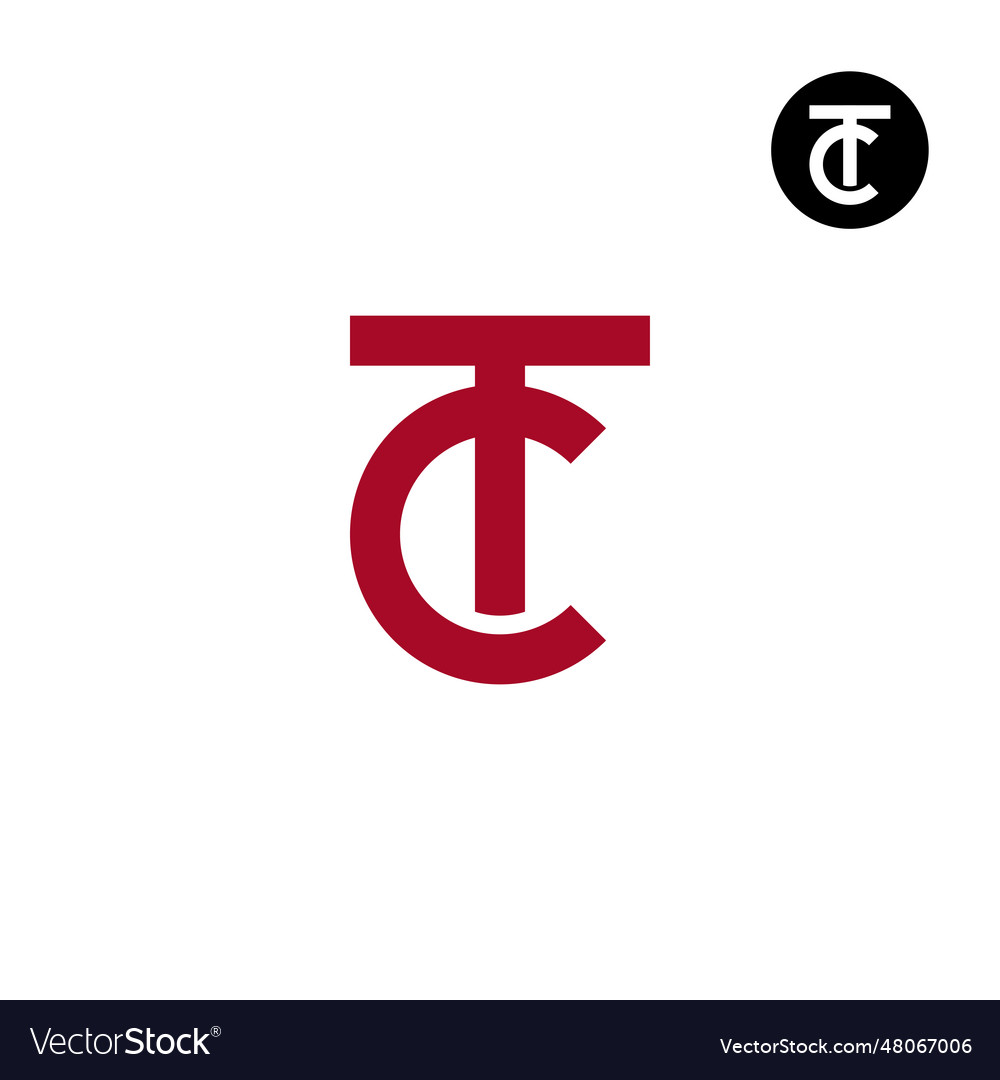 Letter ct tc monogram logo design Royalty Free Vector Image