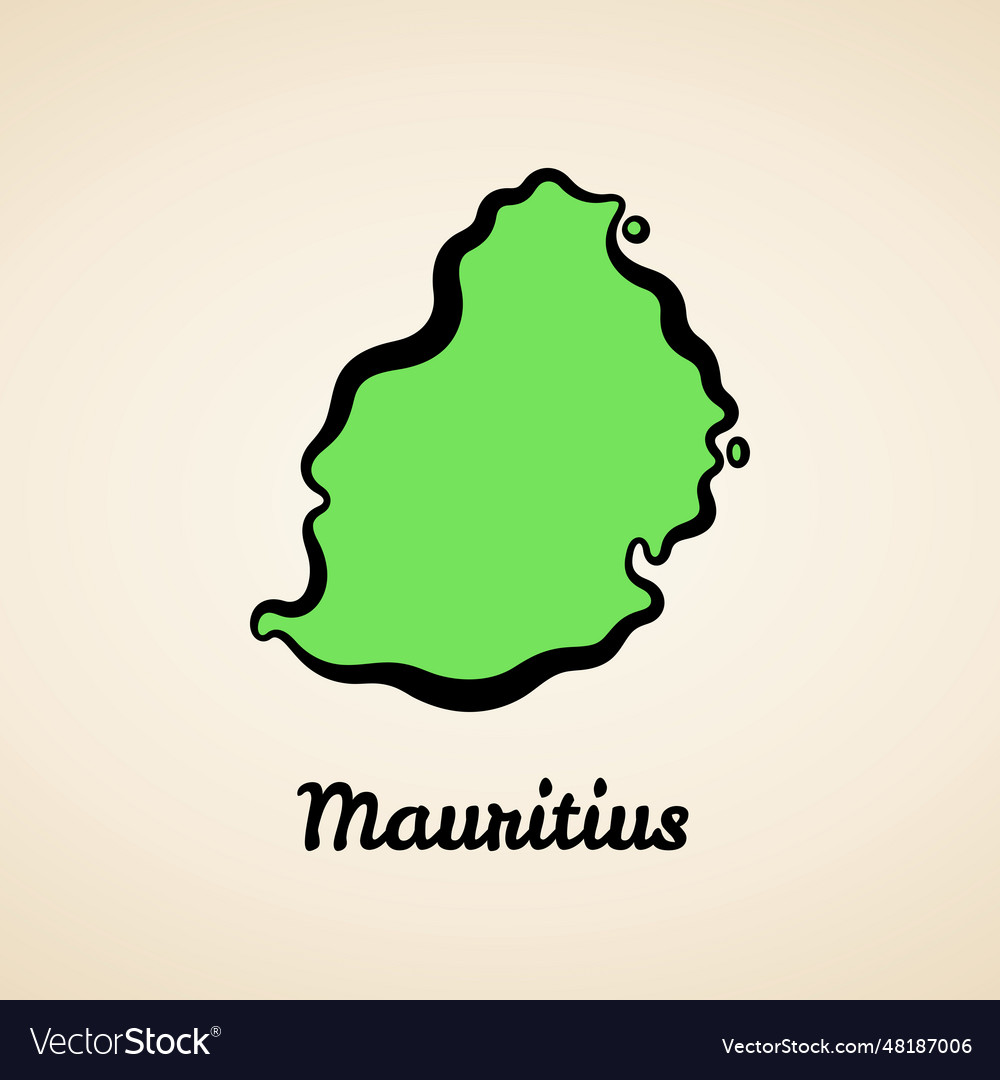 Mauritius - outline map Royalty Free Vector Image