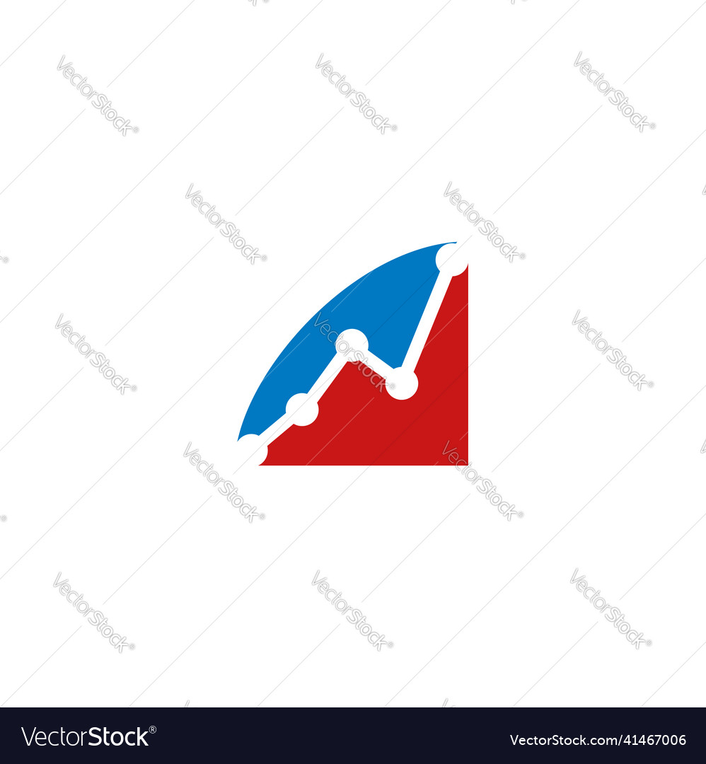 Progress chart business logo Royalty Free Vector Image