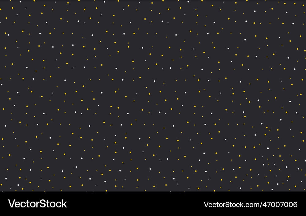 Space yellow and white star dots on a black Vector Image