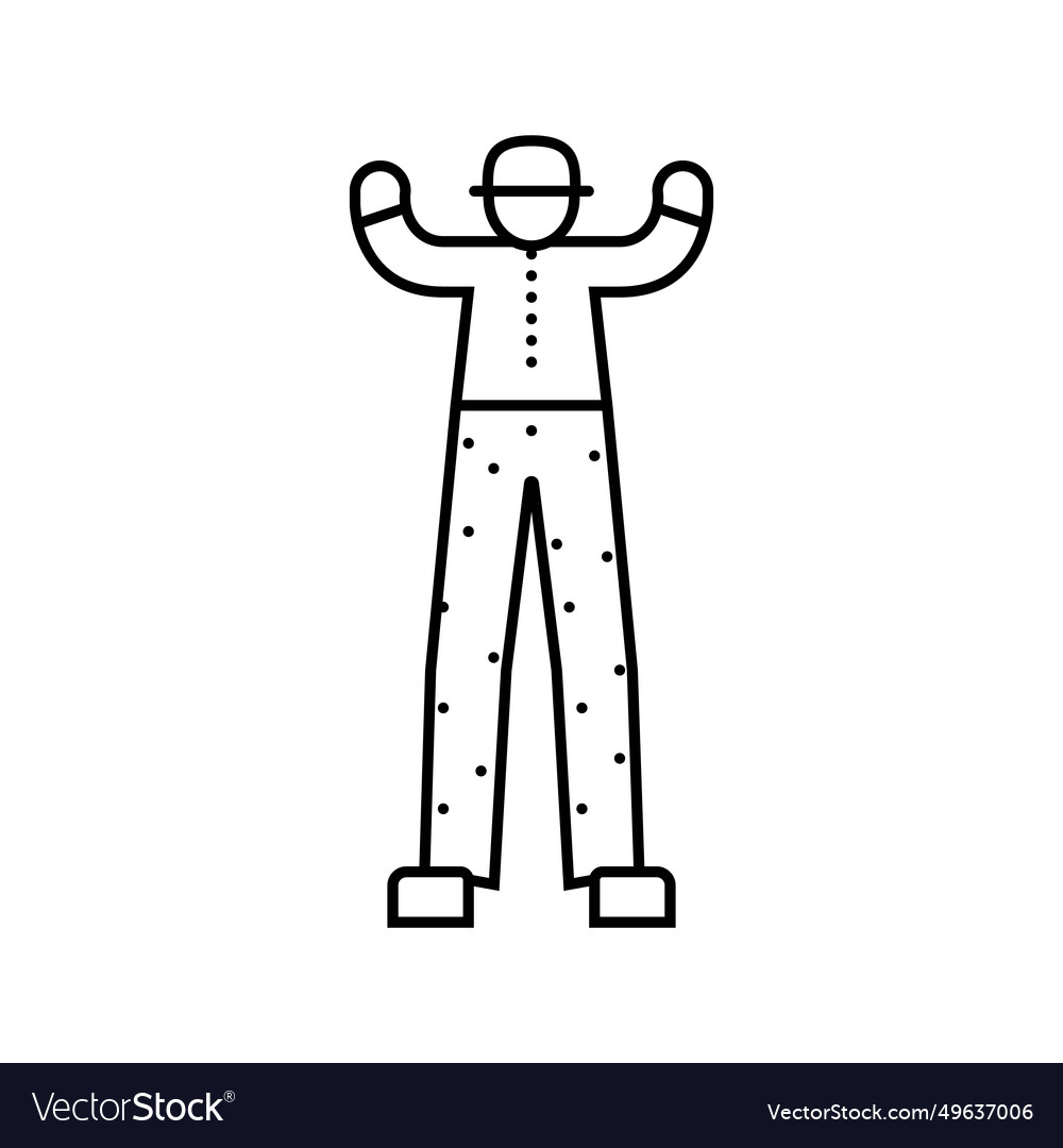 Stilt walker carnival vintage show line icon Vector Image Stilt walker carnival vintage show line icon Vector Image