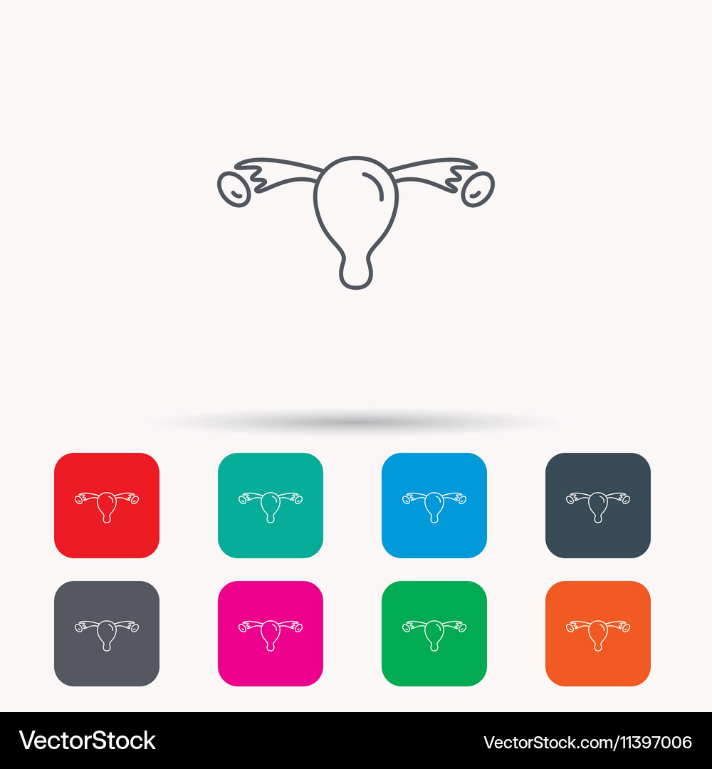 Uterus icon ovary sign Royalty Free Vector Image