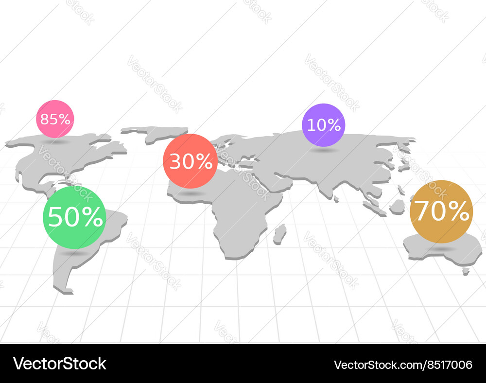 World map infographic Royalty Free Vector Image