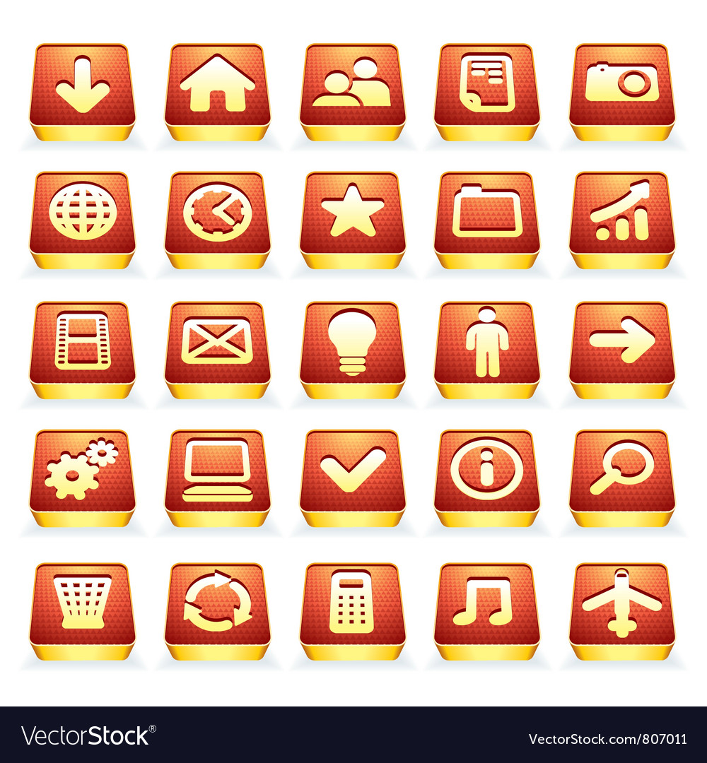 3d interface icons Royalty Free Vector Image - VectorStock
