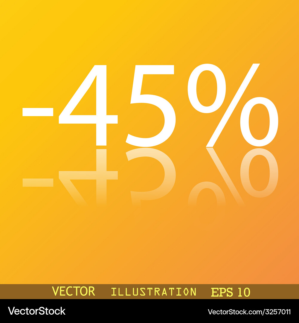45 percent discount icon symbol flat modern web Vector Image