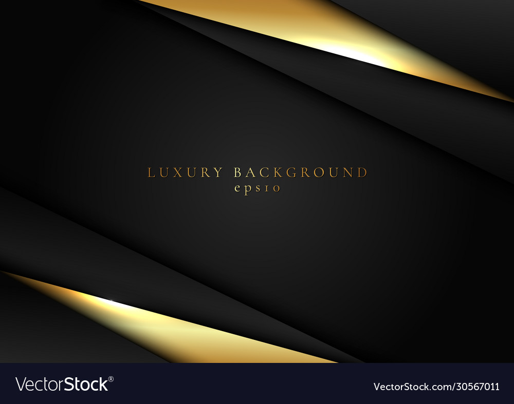 Abstract Elegant Template Black And Gold Triangle Vector Image