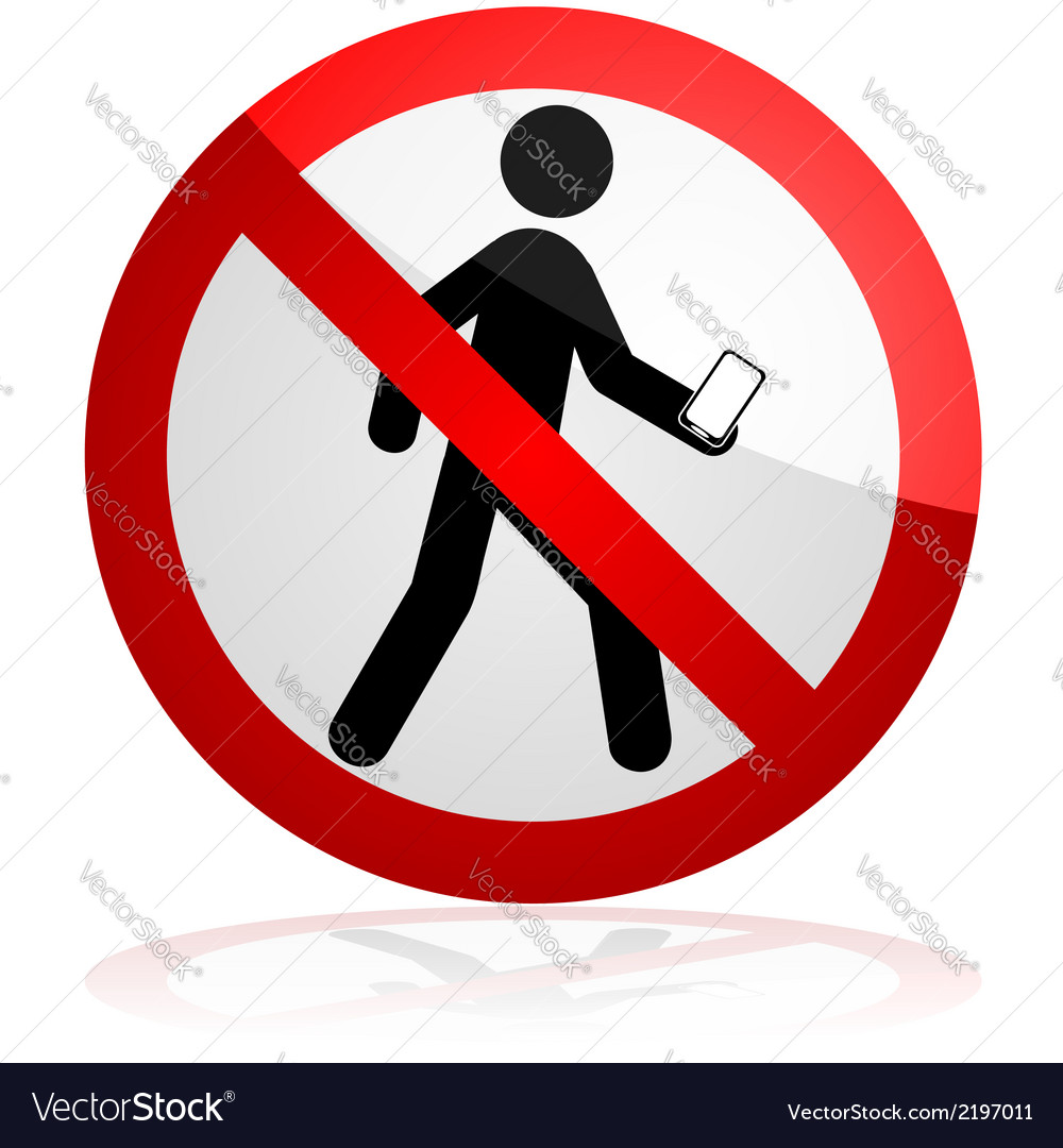 Avoid Distracted Walking Royalty Free Vector Image