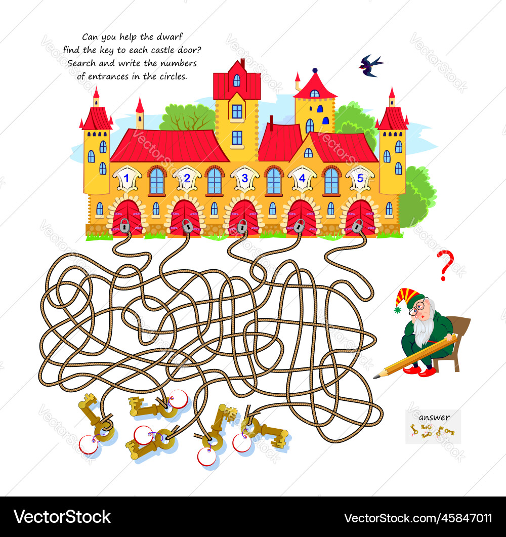 Best labyrinths can you help the dwarf find Vector Image