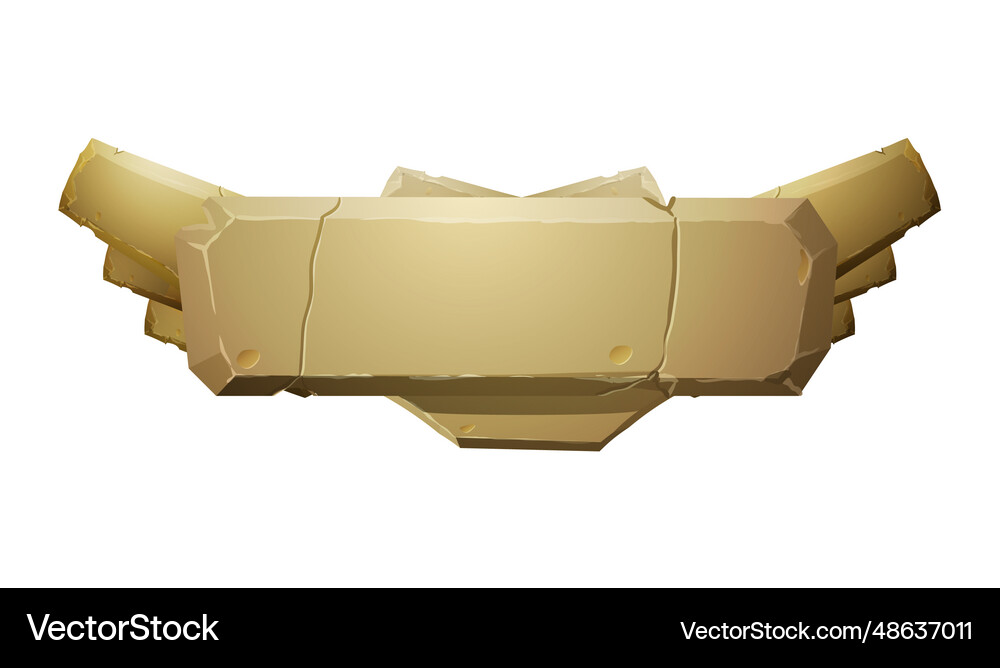 Brown stone board rock banner with cracked Vector Image