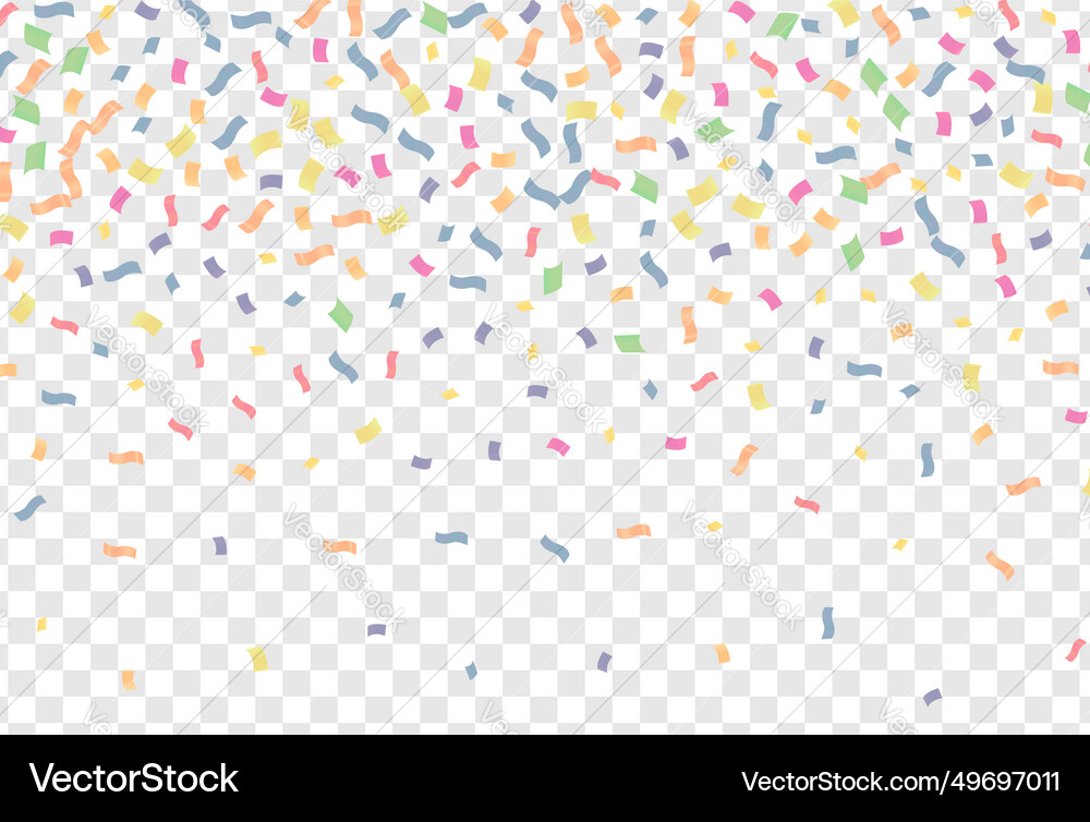 Colorful confetti on transparent background Vector Image