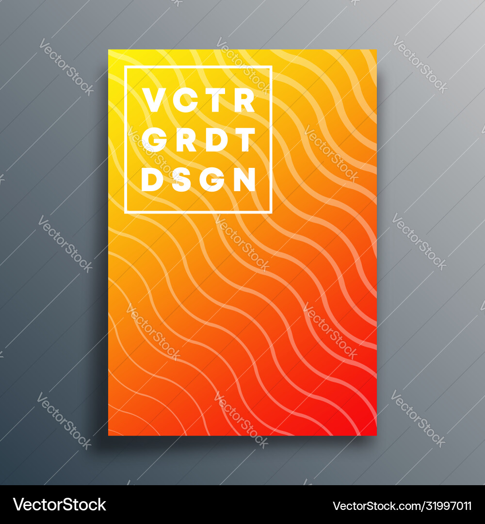 Cover template with wavy lines for flyer poster Vector Image