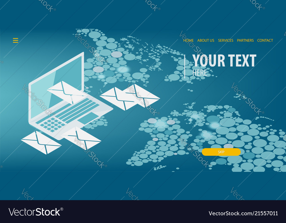 Data connection isometric technology Royalty Free Vector