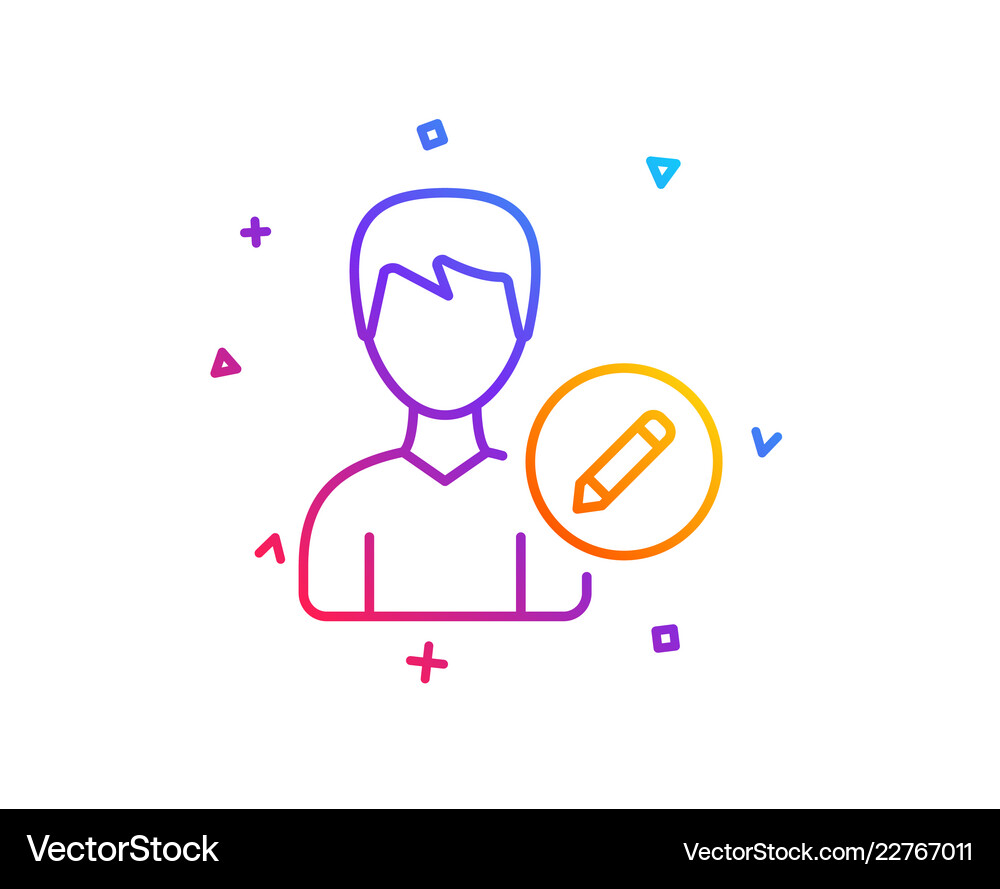 Edit user line icon male profile sign Royalty Free Vector