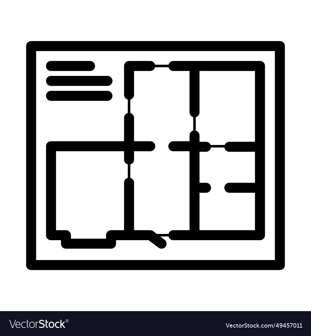 Floor plans architectural drafter line icon Vector Image