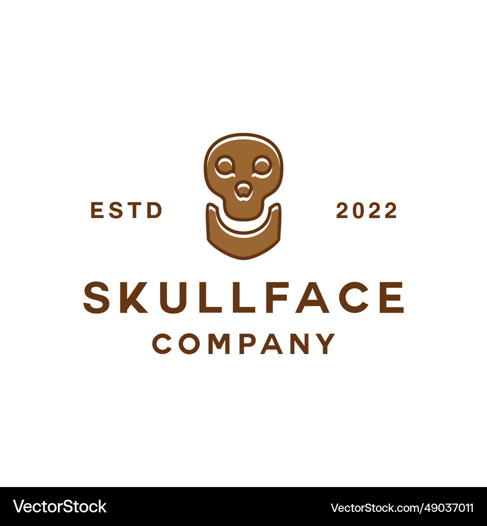 Head skull logo design graphic for badge emblem Vector Image