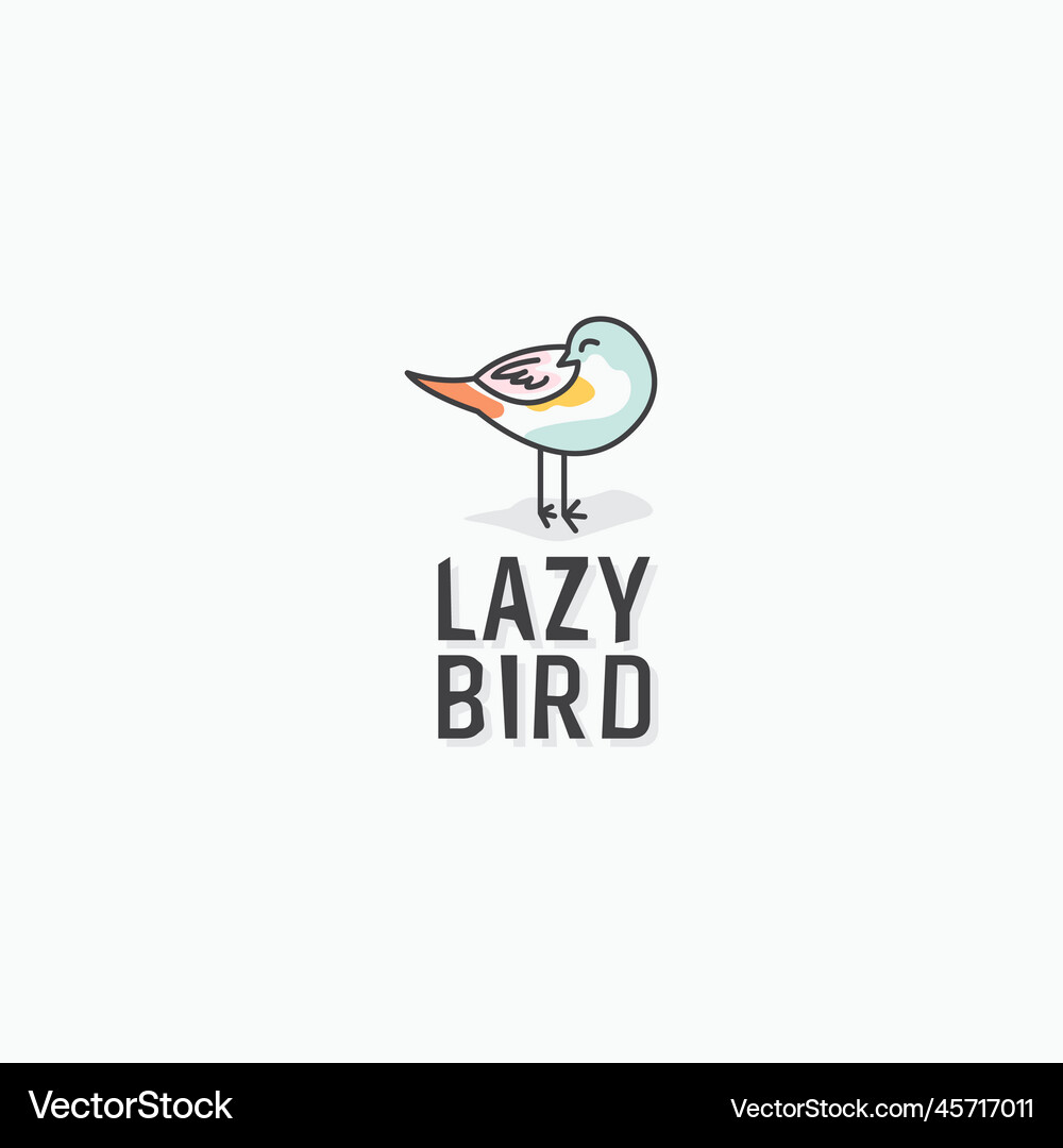 Lazy bird logo icon design template premium Vector Image