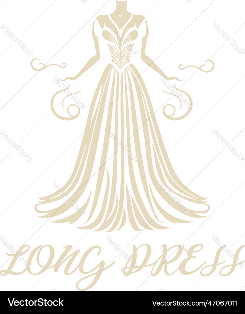 Long dress elegant logo file Royalty Free Vector Image