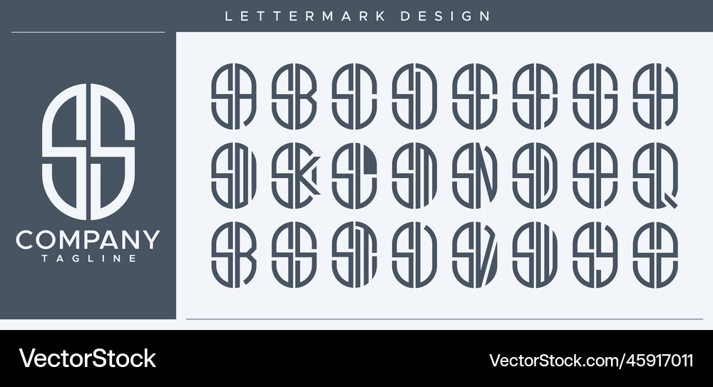 Modern line capsule ss s letter logo Royalty Free Vector