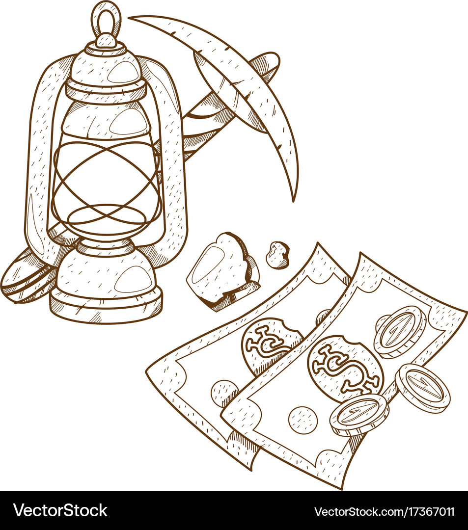 Pickaxe and oil lamp icon useful resources Vector Image