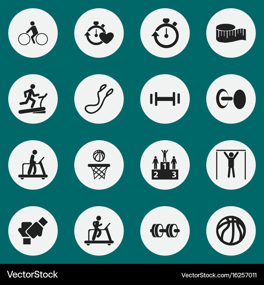 Set 16 editable healthy icons includes symbols Vector Image