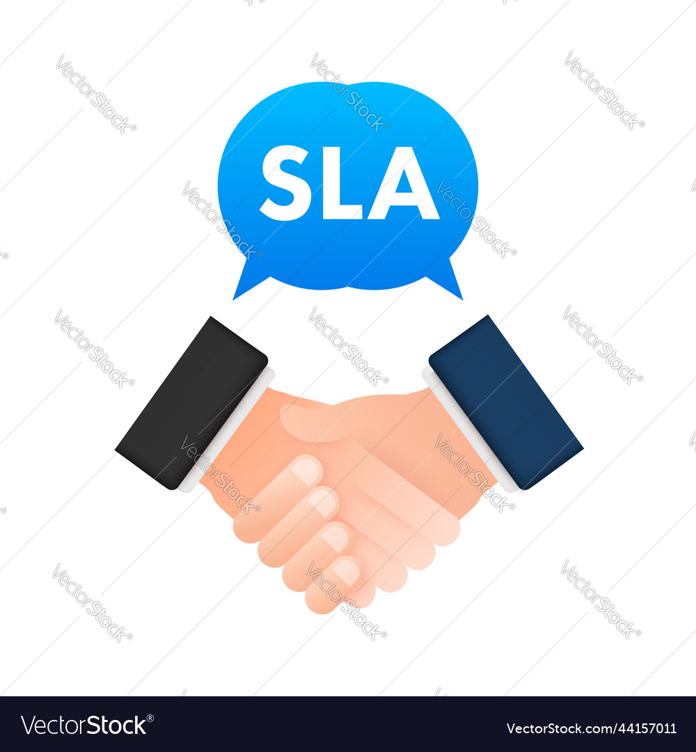 Sla - service level agreement commitment between Vector Image