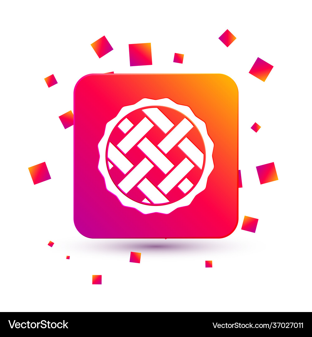 White homemade pie icon isolated on Royalty Free Vector
