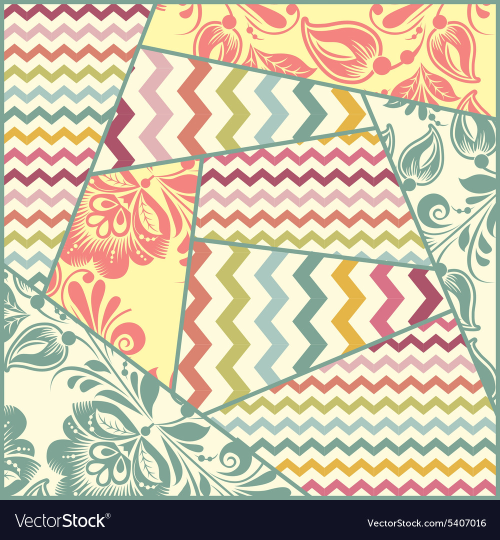 Color seamless patchwork pattern Royalty Free Vector Image