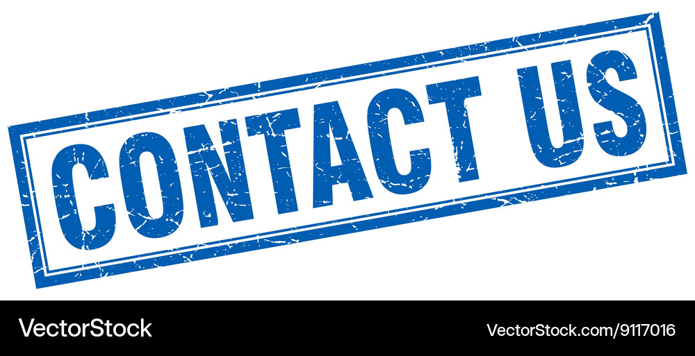 Contact us blue square grunge stamp on white Vector Image