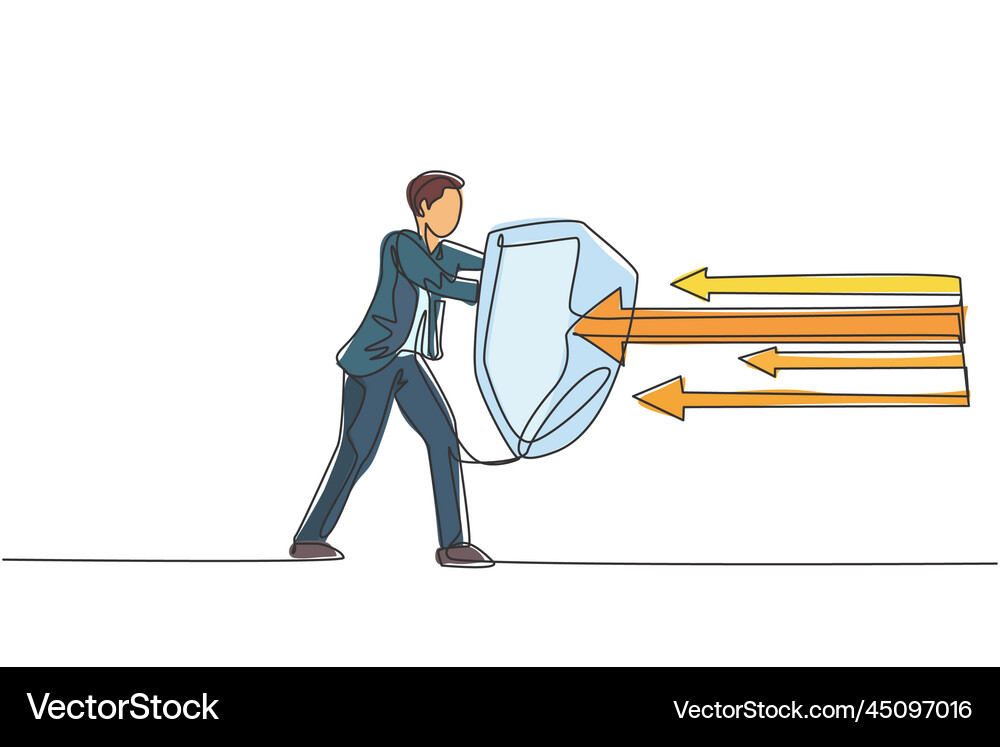 Continuous one line drawing of young handsome Vector Image