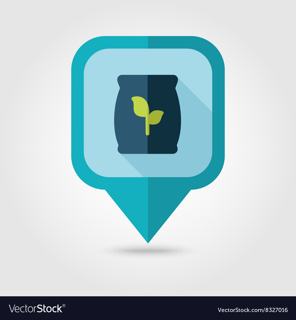 Fertilizer flat pin map icon pointer Royalty Free Vector