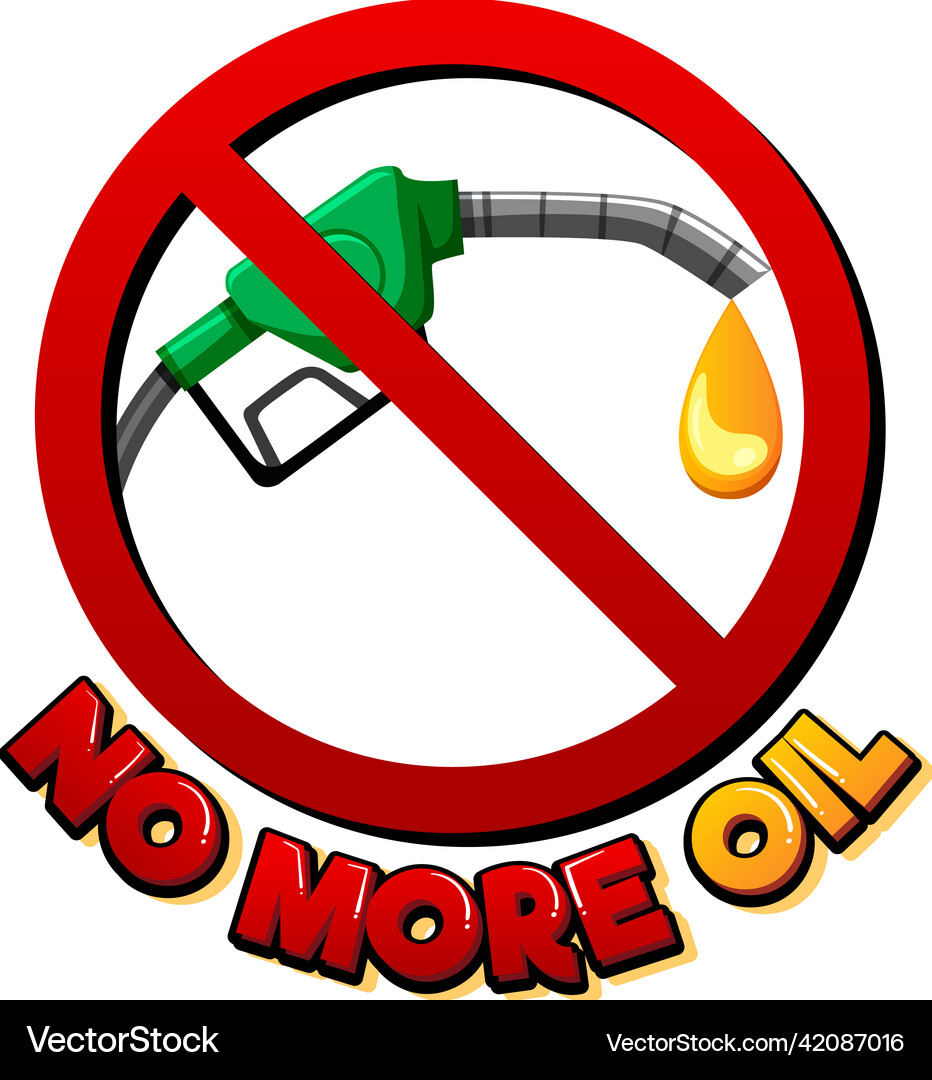 No more oil font logo design Royalty Free Vector Image
