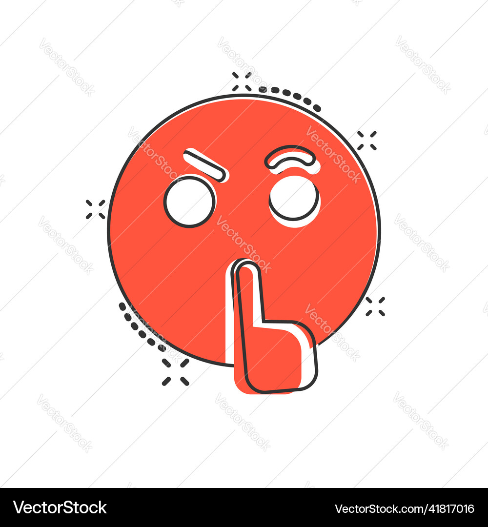 Quiet icon in comic style silence cartoon Vector Image