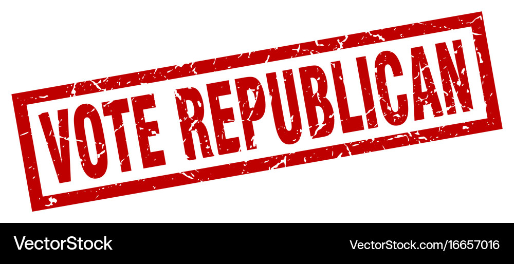 Square grunge red vote republican stamp Royalty Free Vector