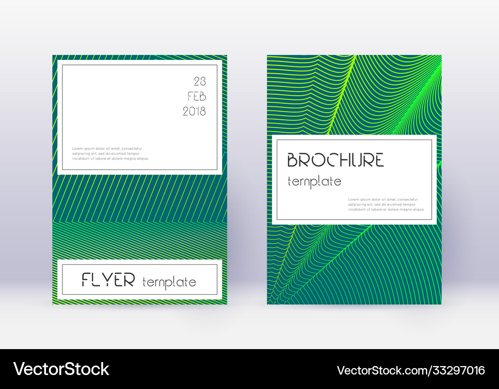 Stylish cover design template set green abstract Vector Image